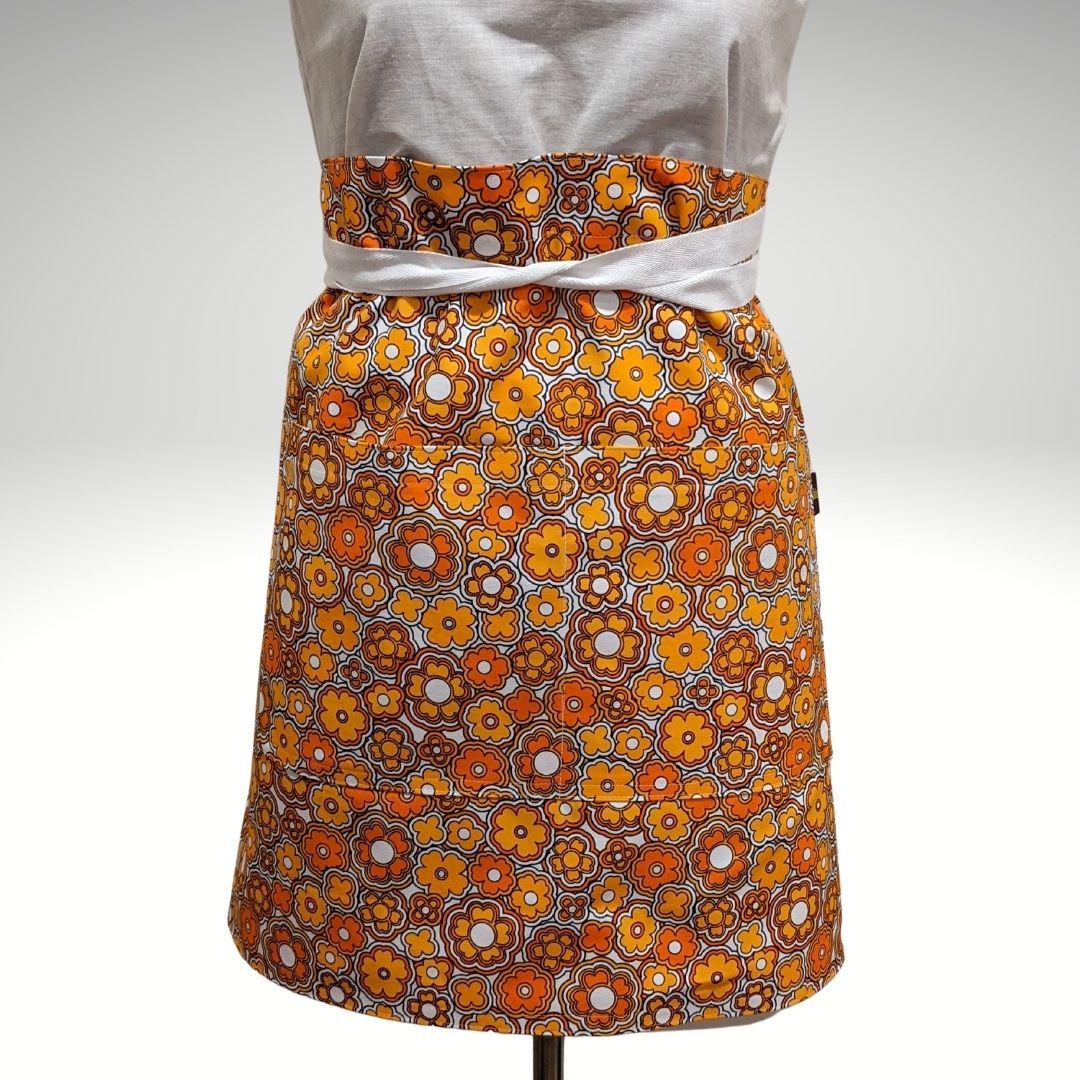 Orange daisies bistro apron – Handmade by Brambleberry