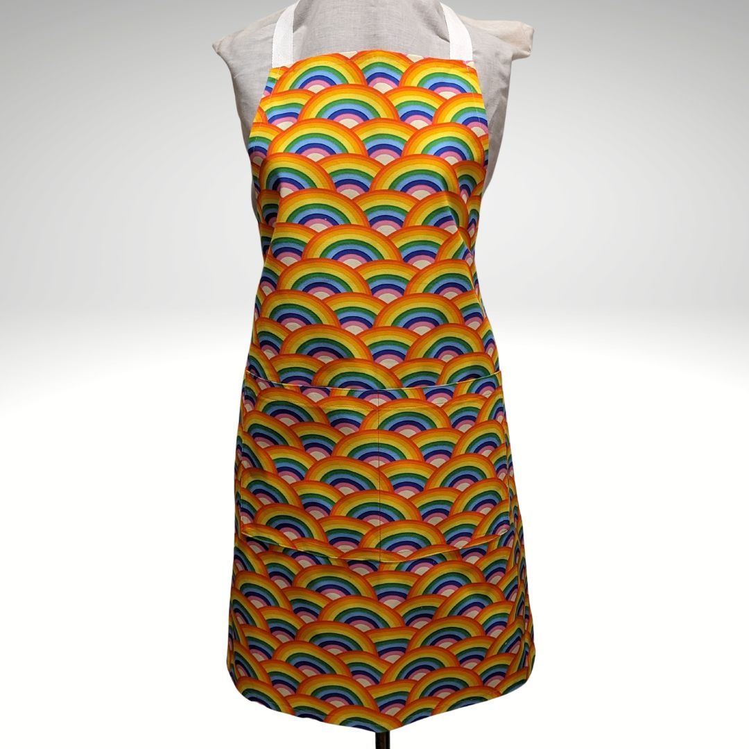 Rainbow bright apron – Handmade by Brambleberry